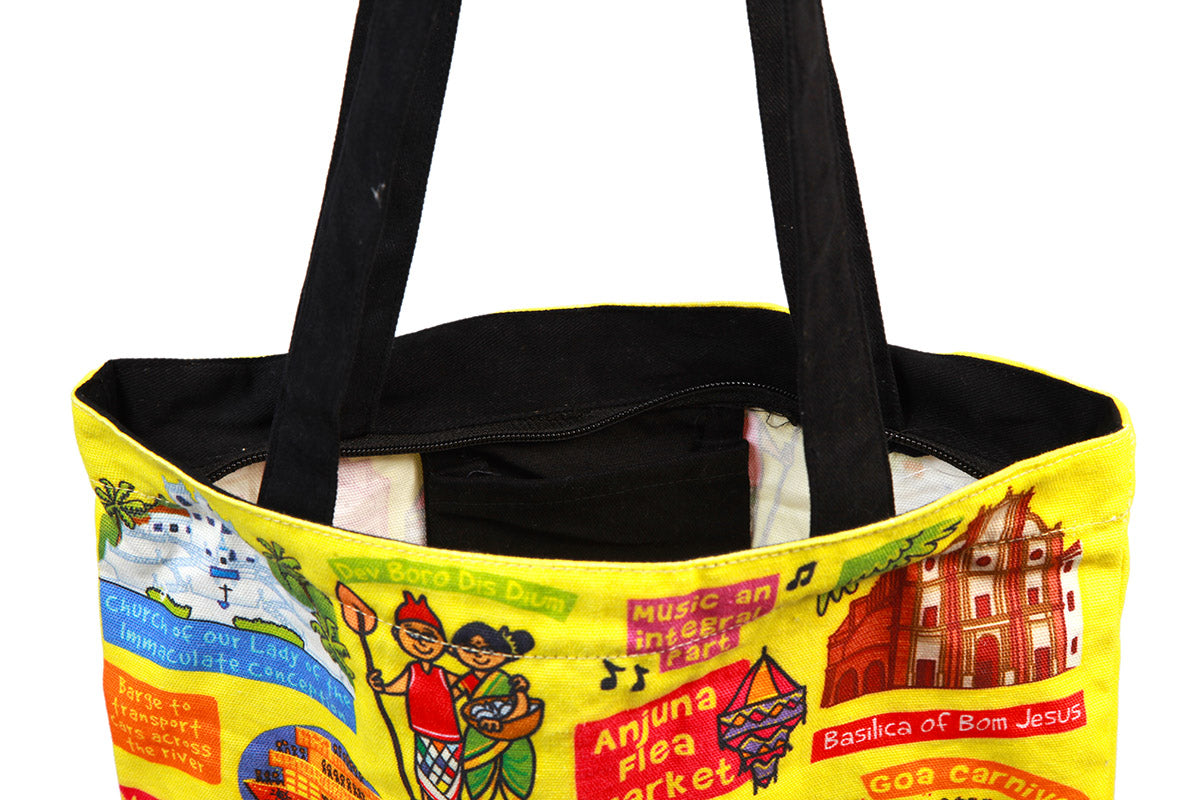 Small Coloured Goa Cotton Bag – EcoCornerIndia